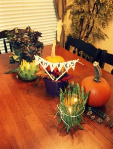 Simple Thanksgiving centerpiece from the Dollar Tree - Savvy Sassy Moms