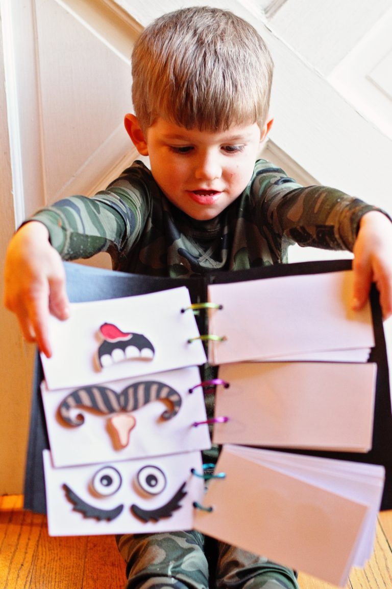 DIY Flip book with funny faces - Savvy Sassy Moms