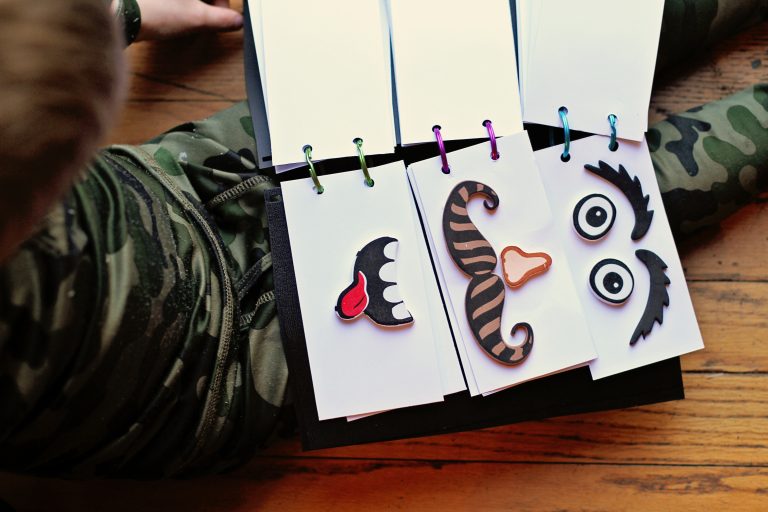 DIY Flip book with funny faces - Savvy Sassy Moms